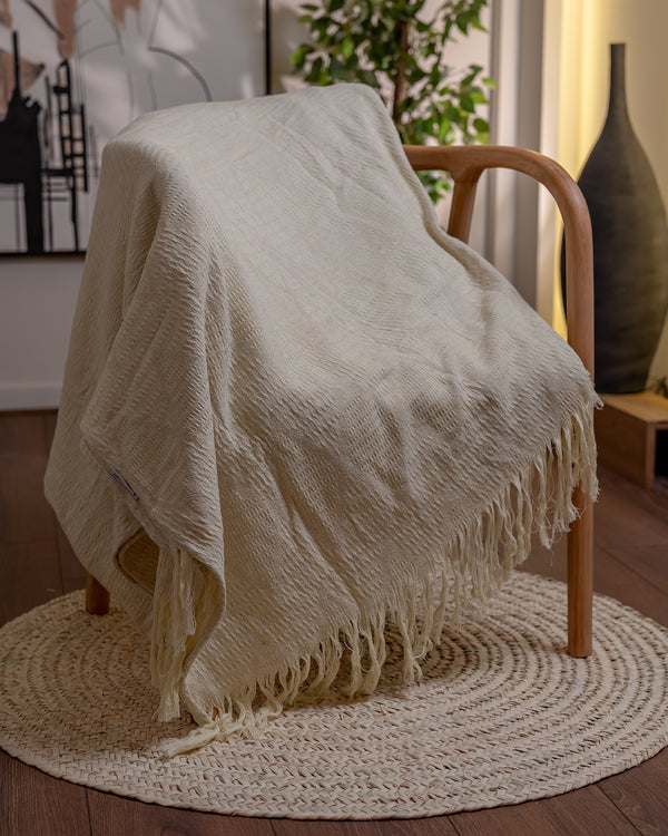 CREAM Becca Cotton Throw Blanket – B Comfort